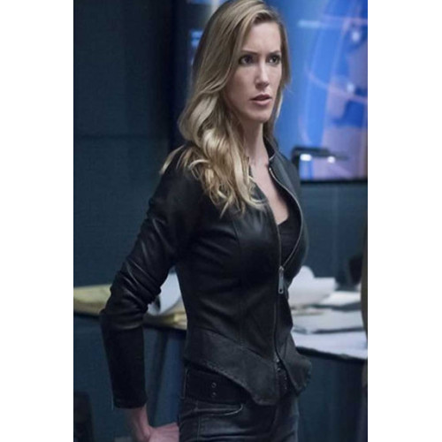 Katie Cassidy Arrow Laurel Lance Canary Black Leather Jacket