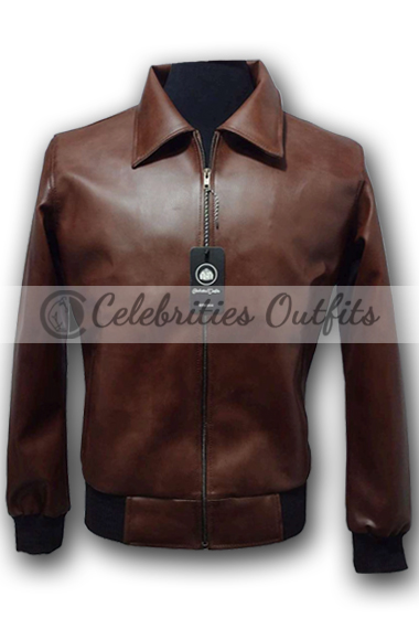Arthur Fonzie Happy Days Henry Winkler Brown Leather Jacket