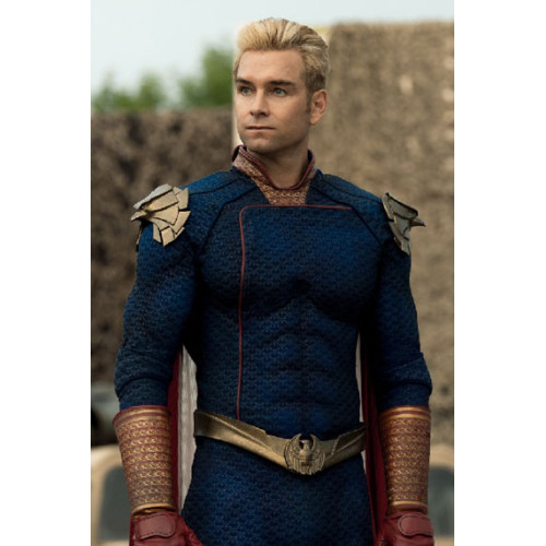 Homelander The Boys Antony Starr Blue Cosplay Leather Jacket