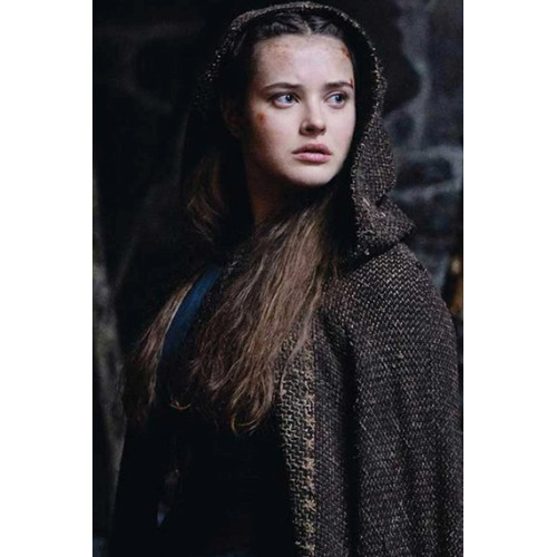 Katherine Langford Nimue Cursed Wool-Blend Black Cloak