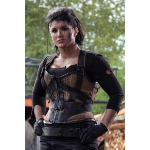 Angel Dust Gina Carano Deadpool Movie Brown Leather Vest