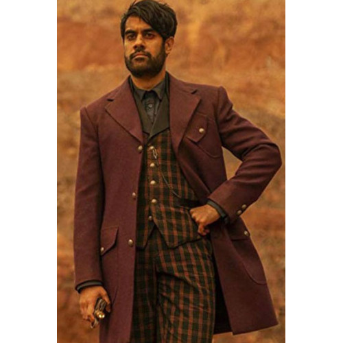 Doctor Who The Master Sacha Dhawan Maroon Wool Trench Coat