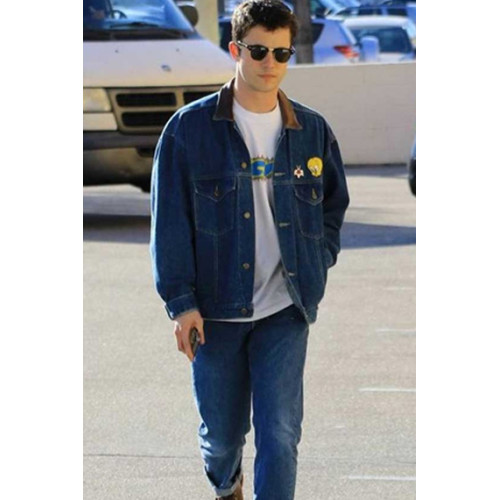 Blue Outstanding Denim Dylan Minnette Jacket
