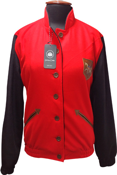 Diana Kristen Stewart Spencer Bomber Red and Black Wool Jacket