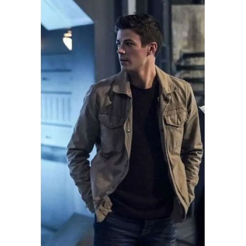 The Flash Barry Allen Savitar Grant Gustin Beige Cotton Jacket