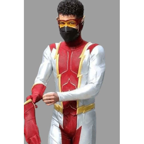 The Flash Bart Allen Jordan Fisher Red Cosplay Leather Jacket