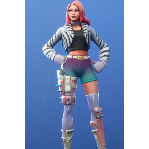Fortnite Wilde Battle Royale Cosplay Grey Cropped Fur Jacket