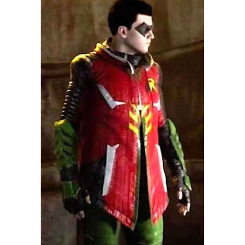 Tim Drake Gotham Knights Robin Gaming Red Cosplay Leather Vest