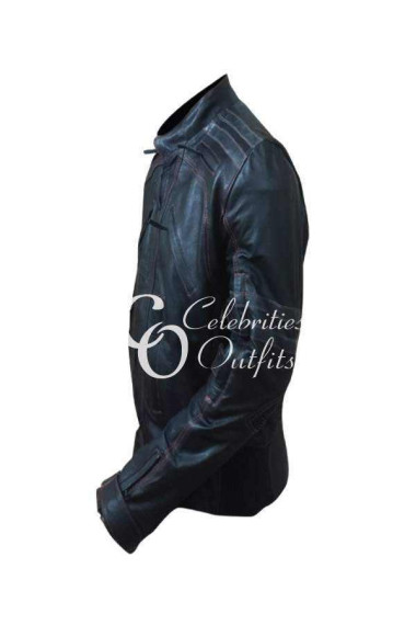 Men's VTZ-910 Black Motorcycle Real Leather Replica Jacket