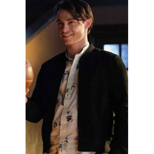 Sebastian Legacies Thomas Doherty Bomber Black Cotton Jacket
