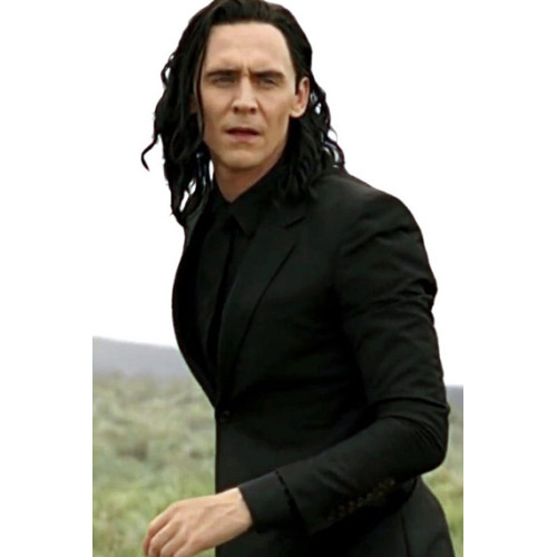 Tom Hiddleston Loki Thor Ragnarok Movie Black Suit Coat