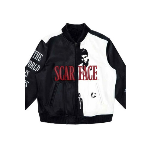 Tony Montana Al Pacino Scarface Bomber Black Leather Jacket