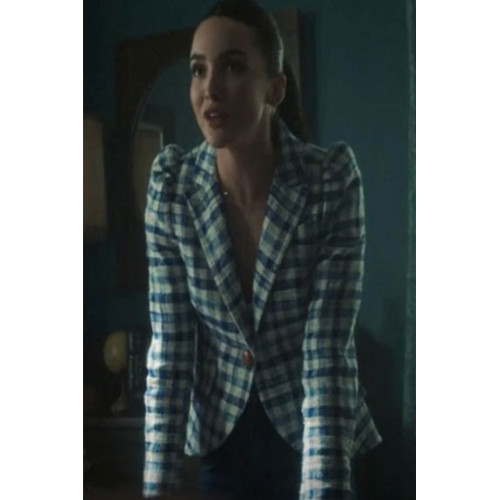 Maddison Jaizani Nancy Drew Bess Marvin Blue Plaid Wool Blazer