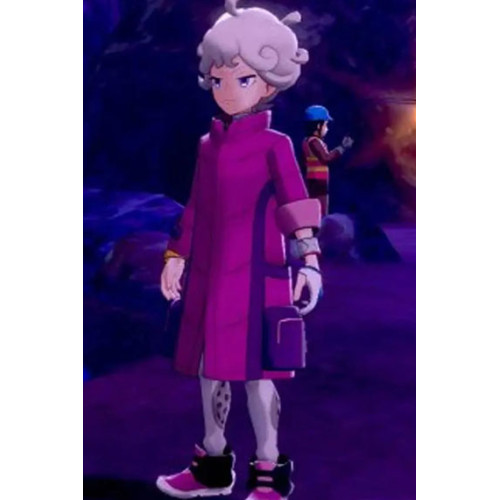 Bede Pokemon Sword Shield Cosplay Pink Gaming Leather Coat