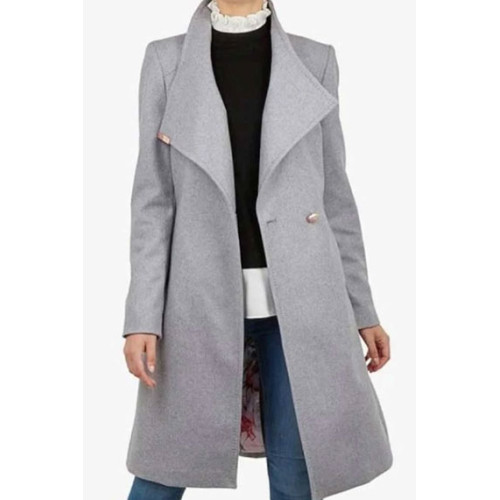 Spinning Out Mandy Davis Sarah Wright Olsen Grey Drape Coat