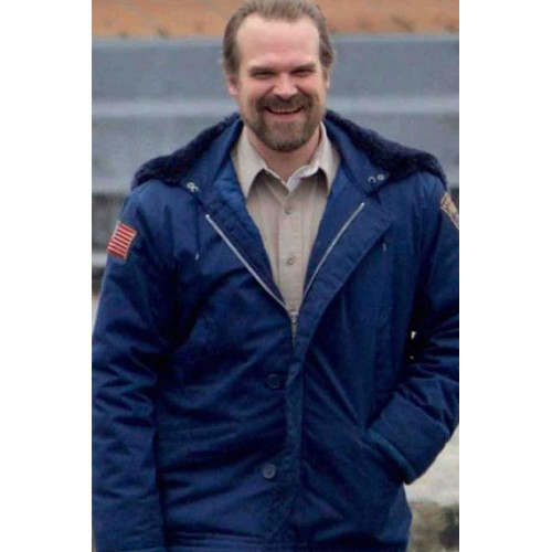 David Harbour Stranger Things Jim Hopper Blue Cotton Jacket