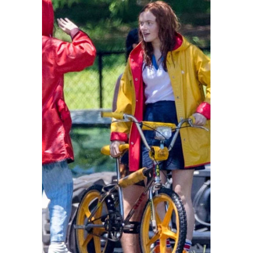 Stranger Things Sadie Sink Max Mayfield Yellow Hooded Raincoat