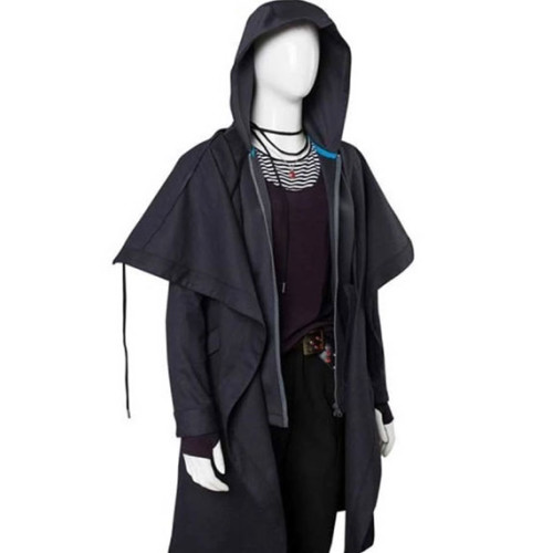 Titans Raven Rachel Roth Teagan Croft Hooded Black Cotton Coat