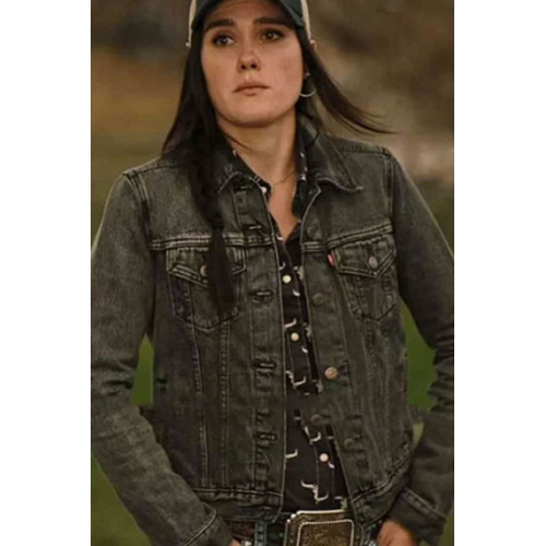 Eden Brolin Yellowstone TV Series Mia Black Denim Jacket